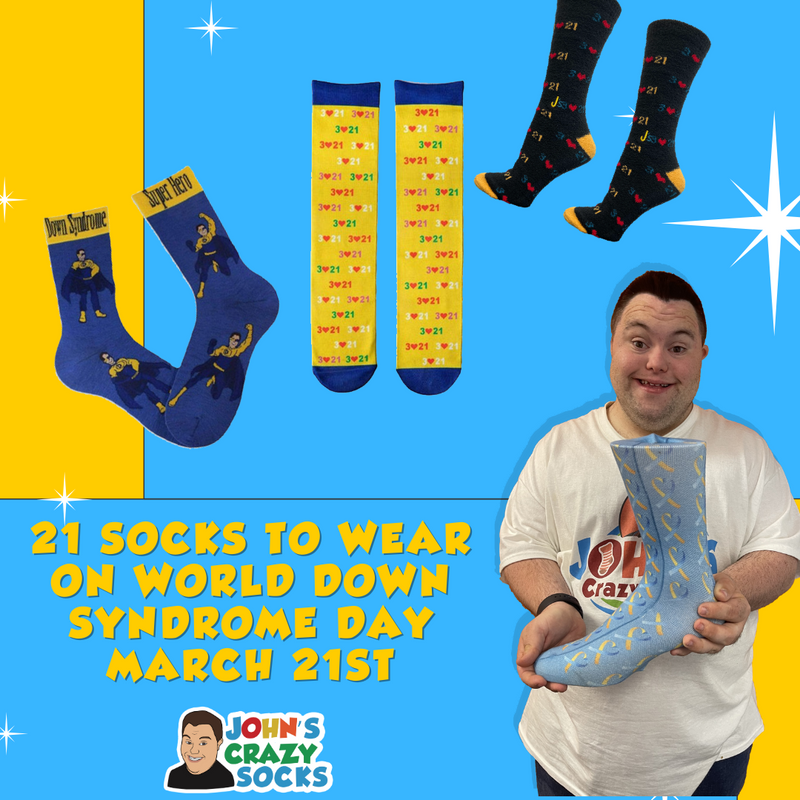 21 Socks To Wear On World Down Syndrome Day March 21st - John's Crazy Socks