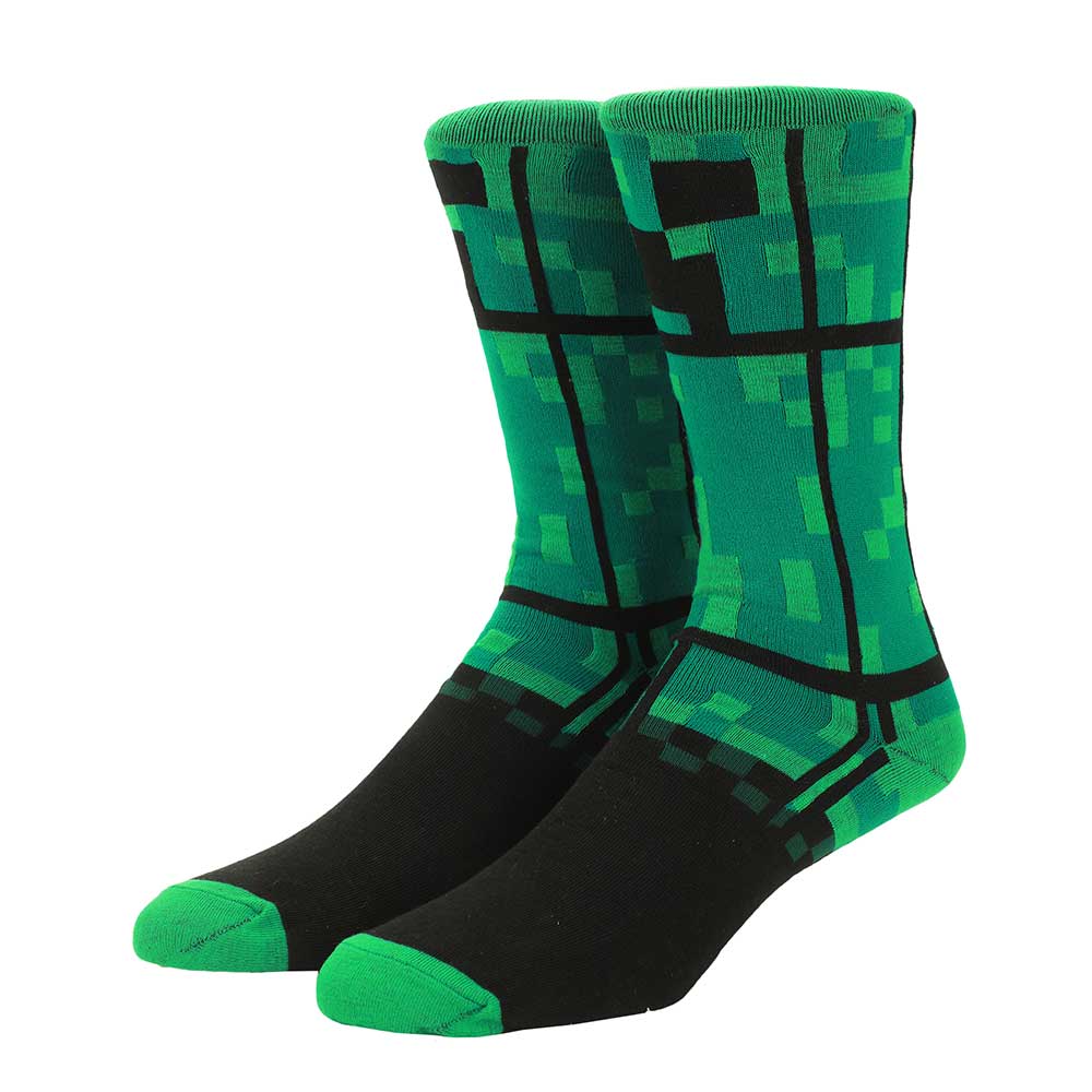 Minecraft Creeper 360 Crew Socks - Johns Crazy Socks
