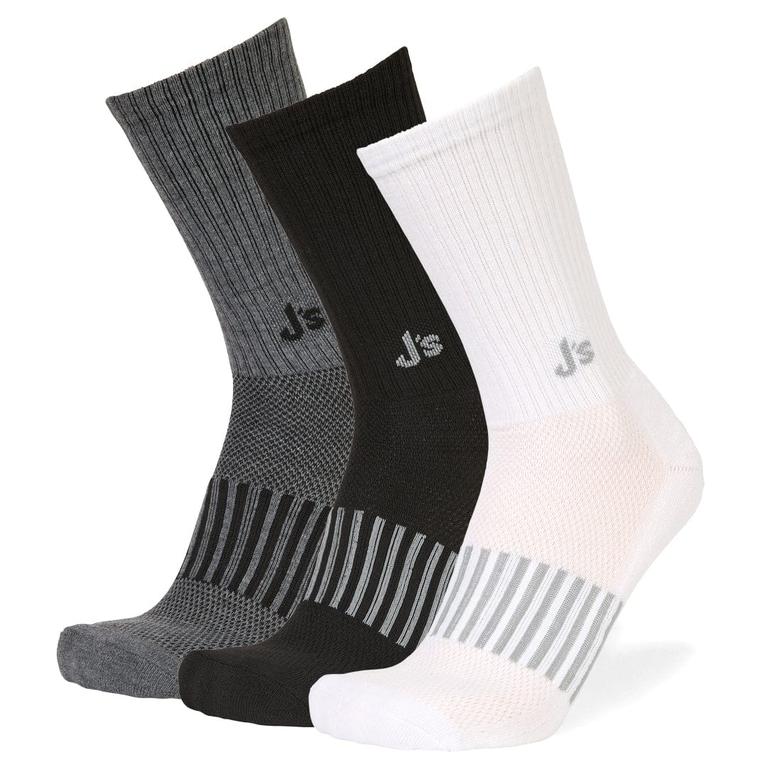 J's Athletic Crew 3 Pack - Black/White/Grey - Black/White/Grey / Medium ...