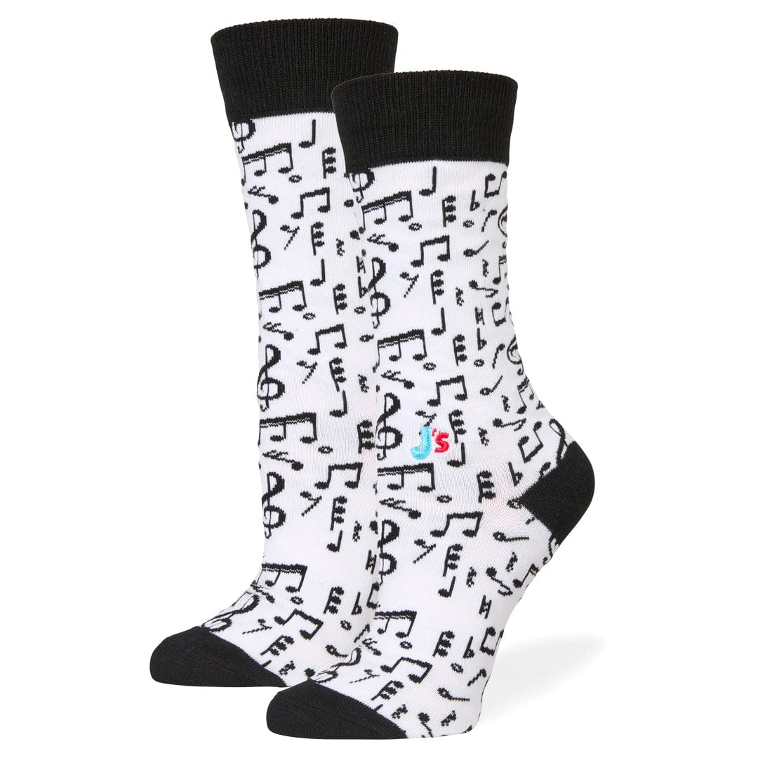 Music Notes Women's Crew Socks - Johns Crazy Socks