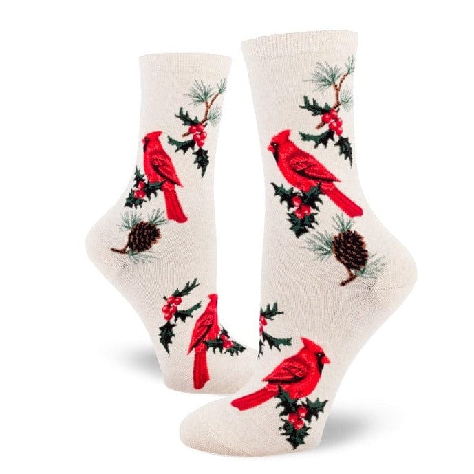 Cardinal Women's Crew Socks - Johns Crazy Socks