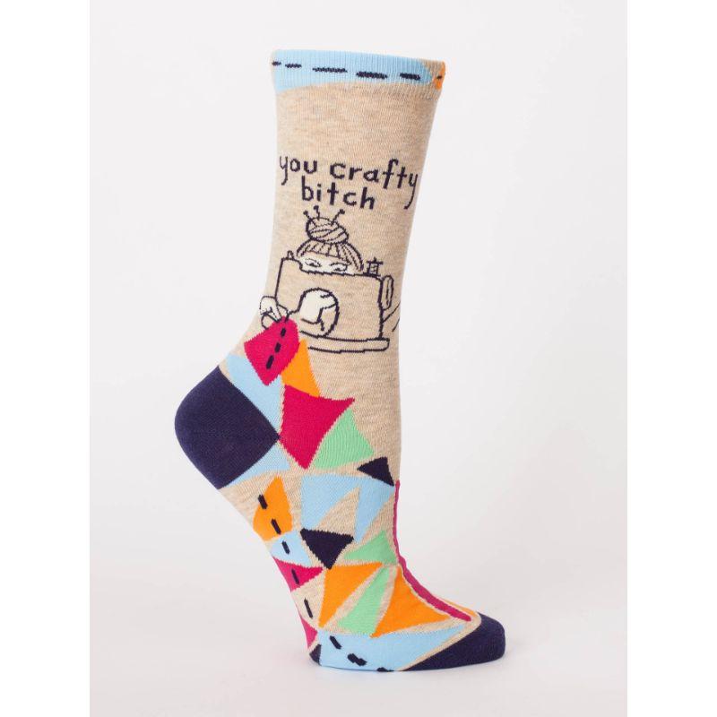 Crafty Bitch Socks - Crew Socks for Women - Johns Crazy Socks
