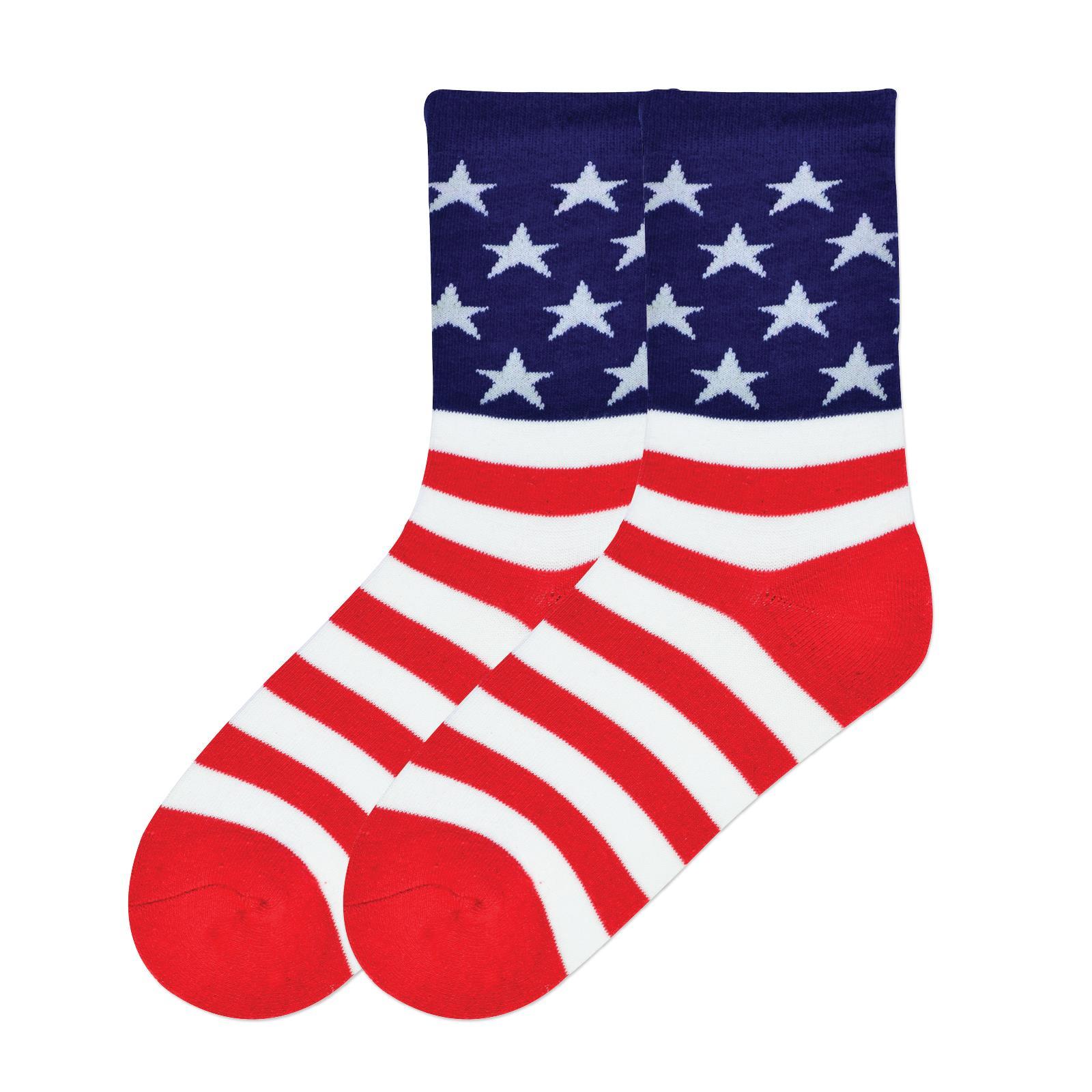 American Flag Sock Crew Socks for Women - Johns Crazy Socks