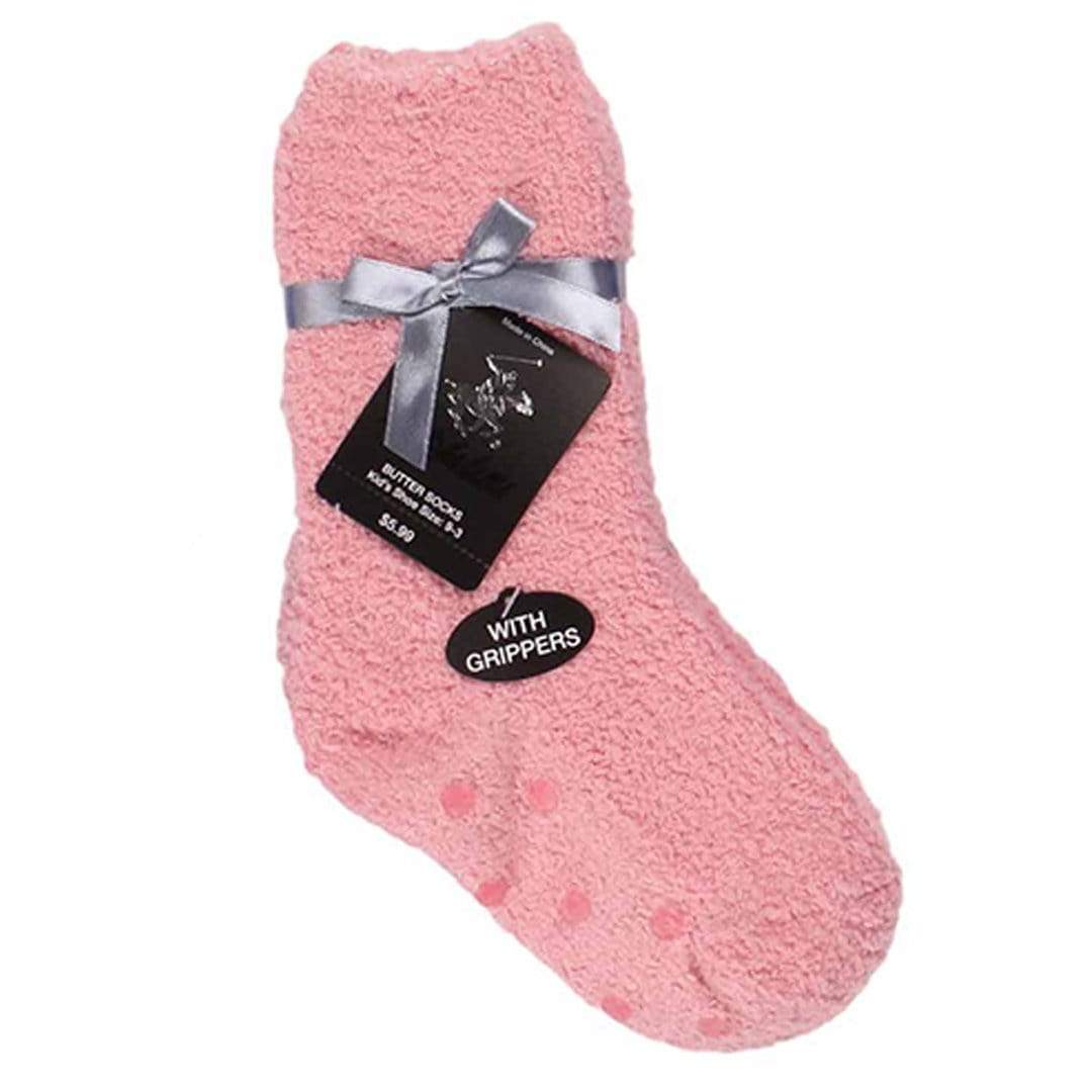 Solid Kids Fuzzy Socks - Pink / Kids - Johns Crazy Socks