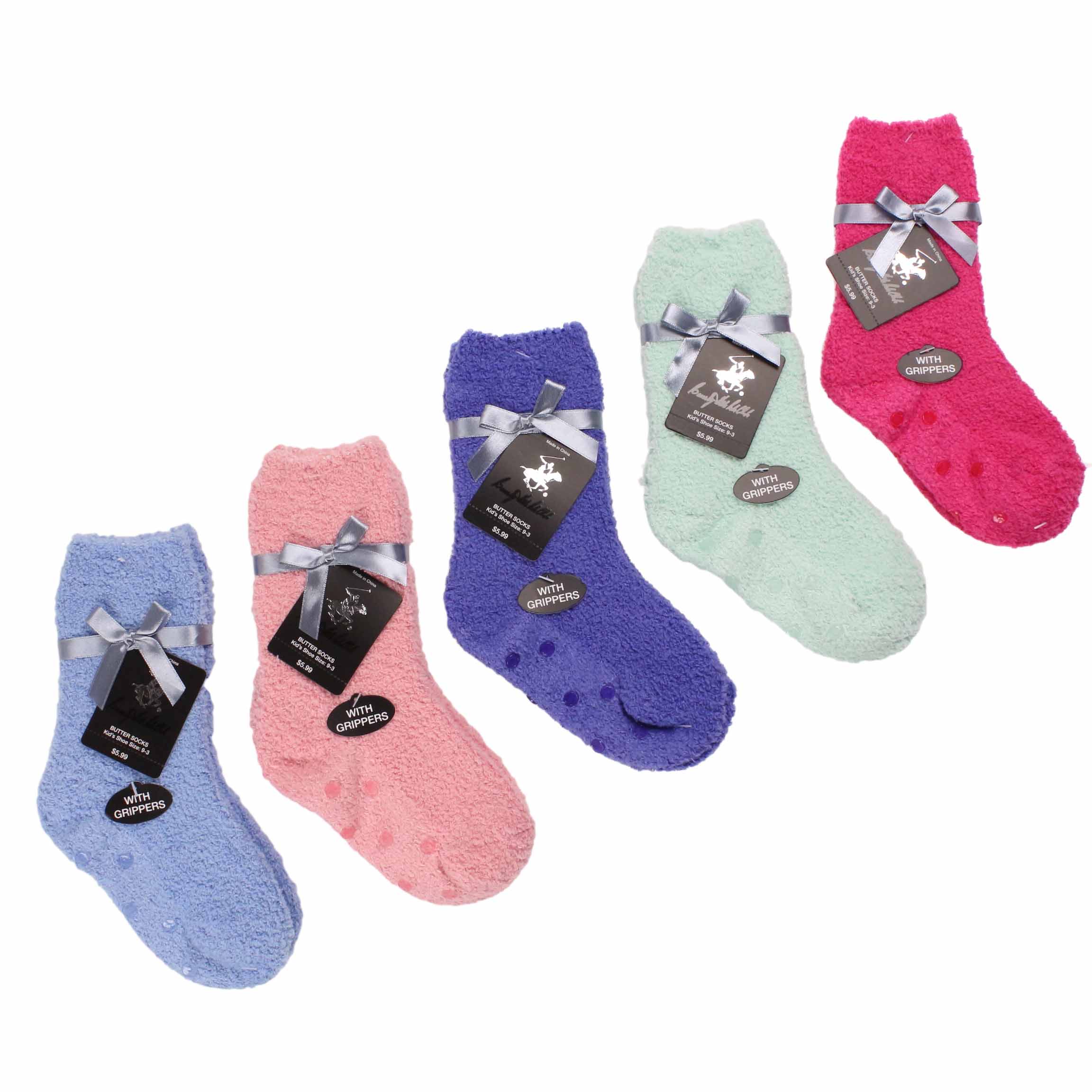 Solid Kids Fuzzy Socks - Pink / Kids - Johns Crazy Socks