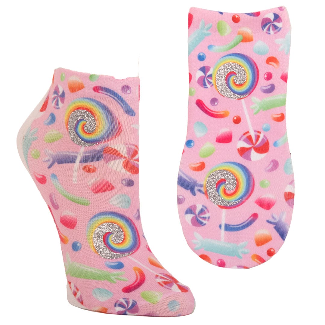 Candy Glitter Socks Ankle Sock - Pink - Johns Crazy Socks