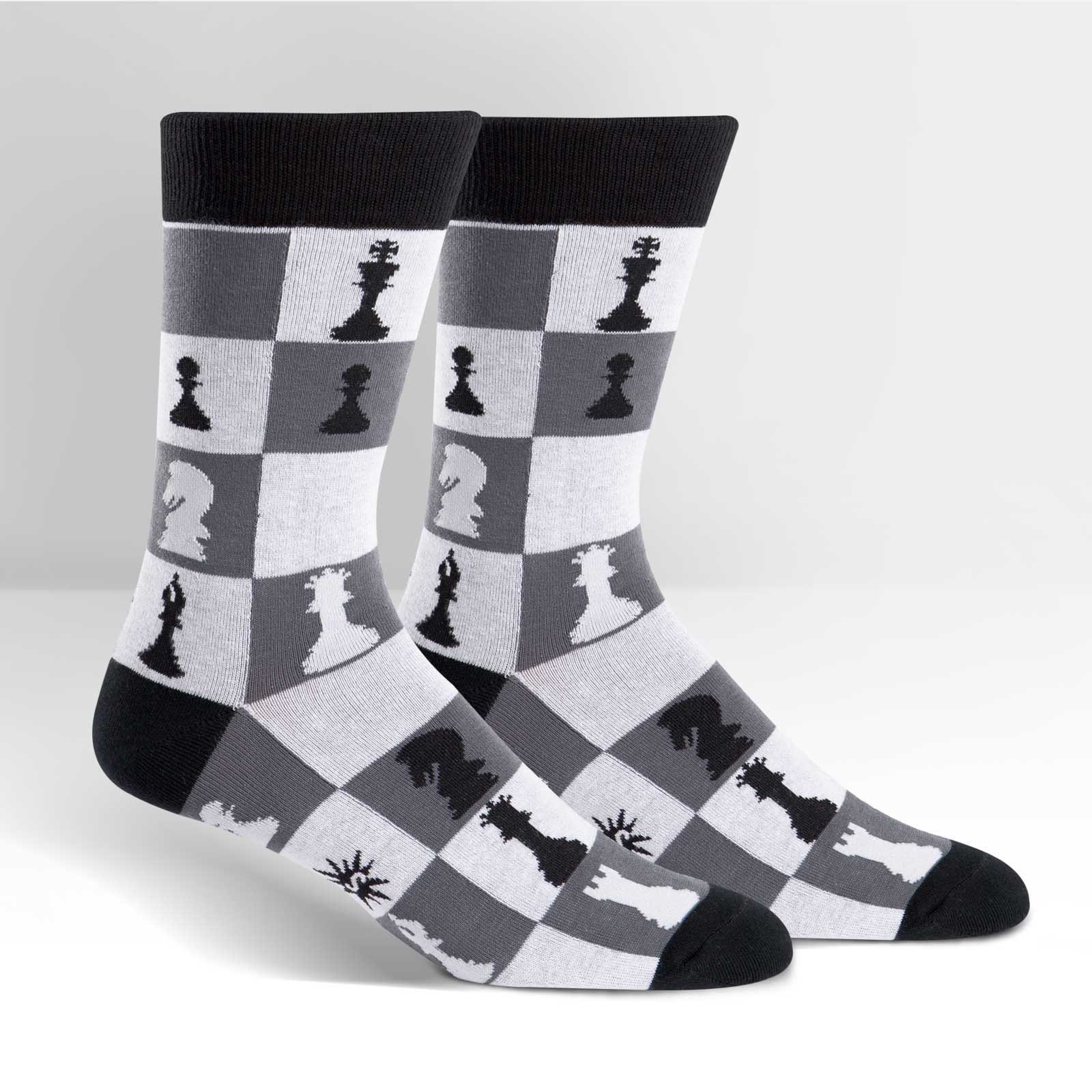 Checkmate Chess Socks - Crew for Men - Johns Crazy Socks