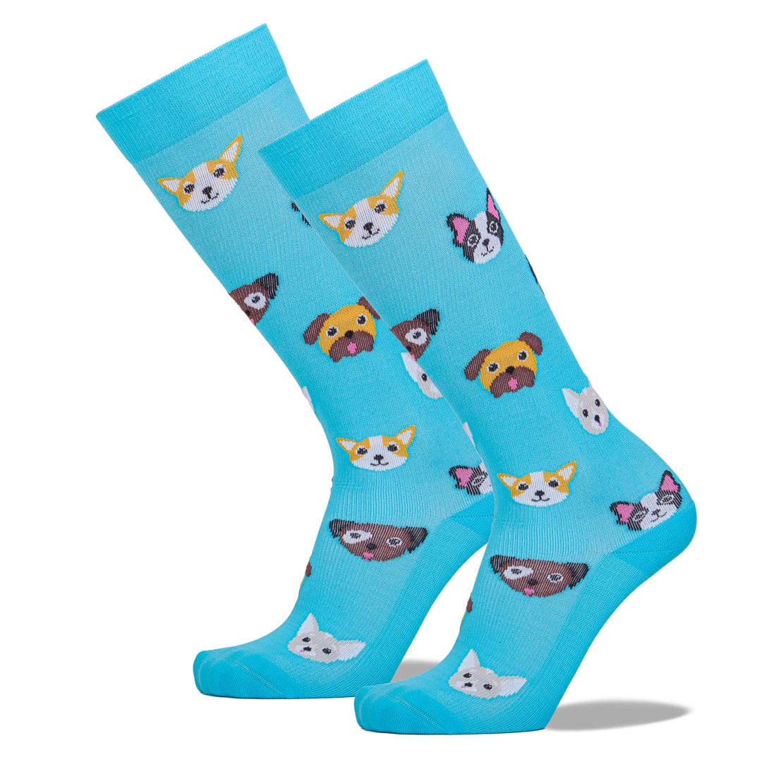 Dog Compression Knee High Sock - Blue - Johns Crazy Socks