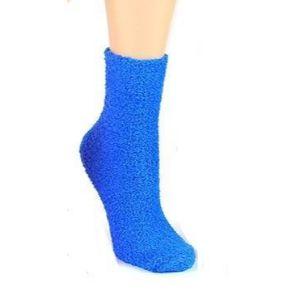 Solid Color Fuzzy Socks - Crew Socks for Women - Johns Crazy Socks