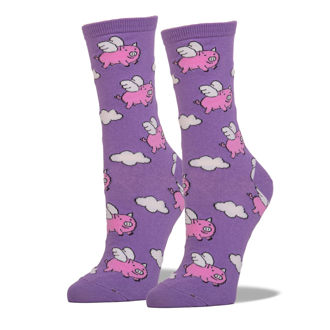 Flying Pigs Socks - Lavender - Johns Crazy Socks
