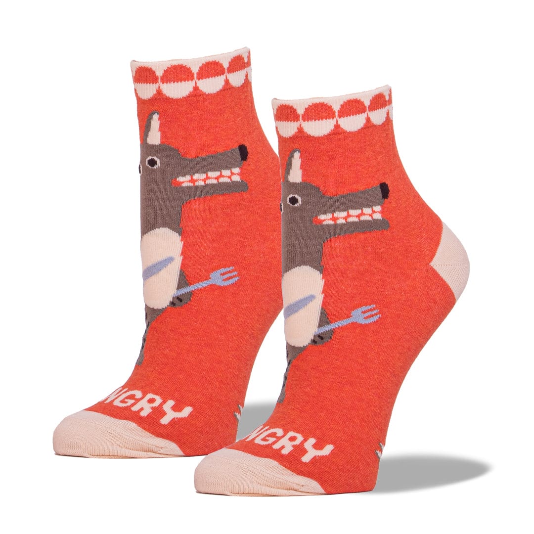Hangry Socks Women's Ankle Sock - Orange - Johns Crazy Socks