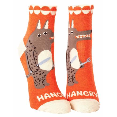 Hangry Socks Women's Ankle Sock - Orange - Johns Crazy Socks