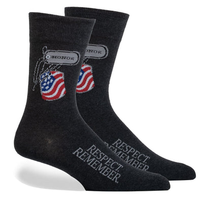 Honor Respect Remember Unisex Crew Socks - black - Johns Crazy Socks