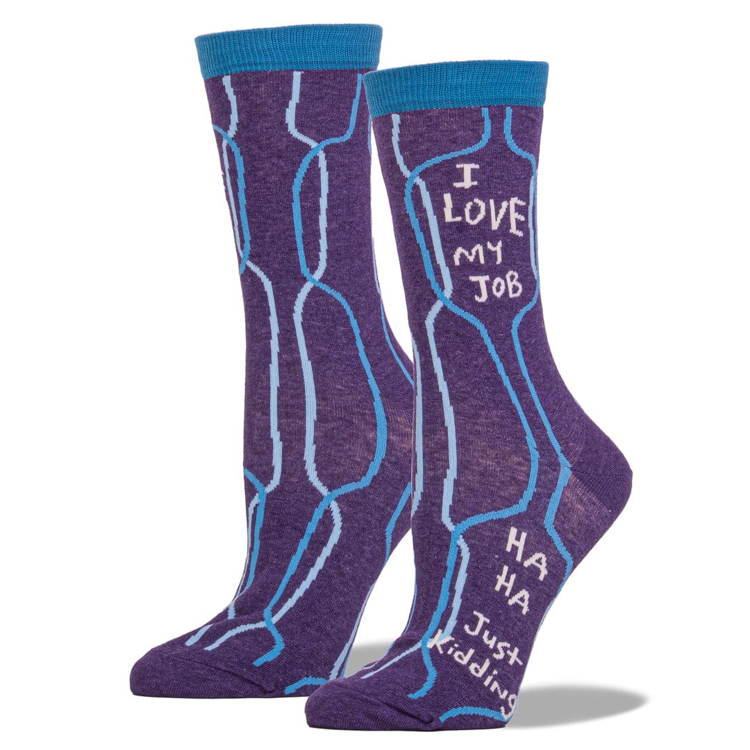 I Love My Job Socks - Crew Socks for Women - Johns Crazy Socks