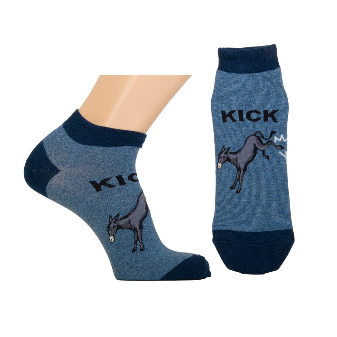 Kick Ass Men's Ankle Sock - Blue - Johns Crazy Socks