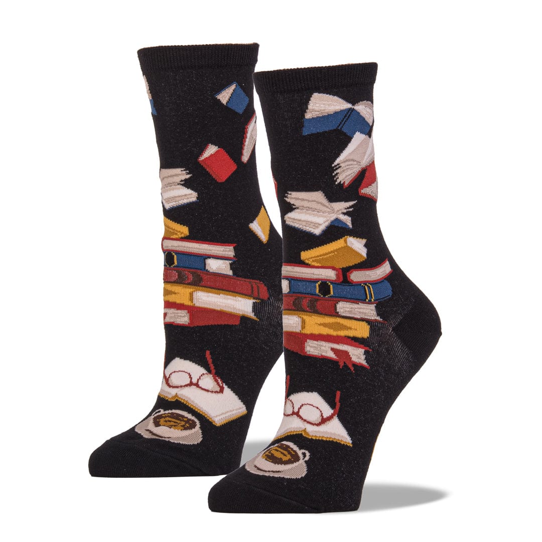 Library Socks for Literacy - Crew Socks for Women - Johns Crazy Socks