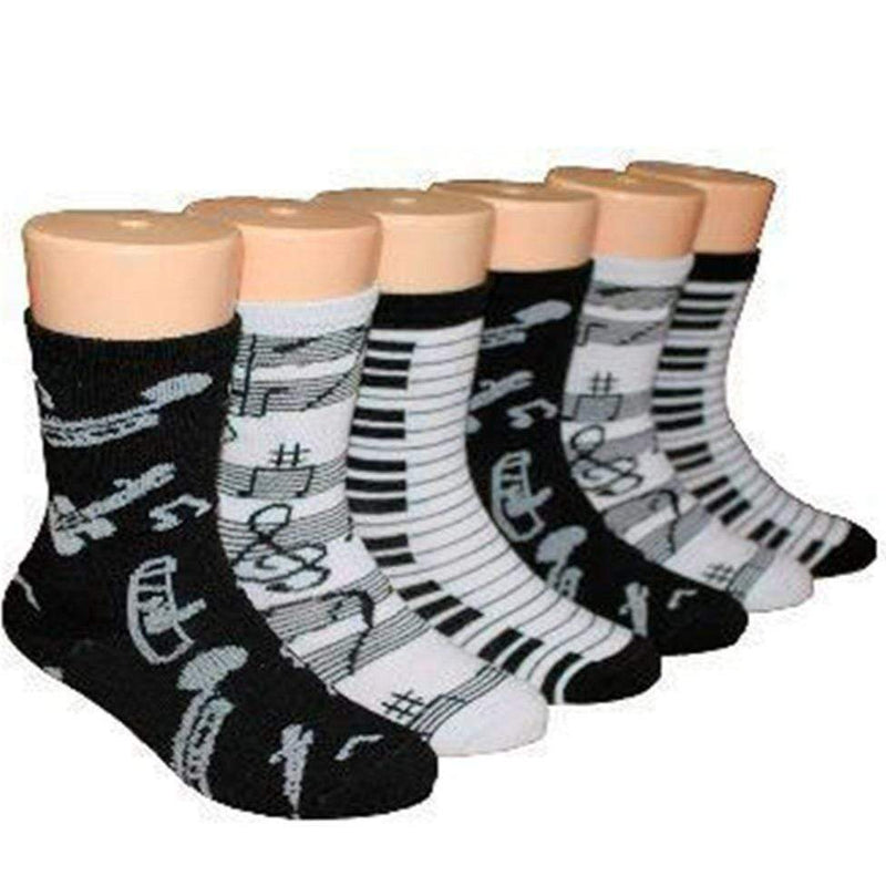 Musical Themed Crew Socks for Toddlers 3-Pack