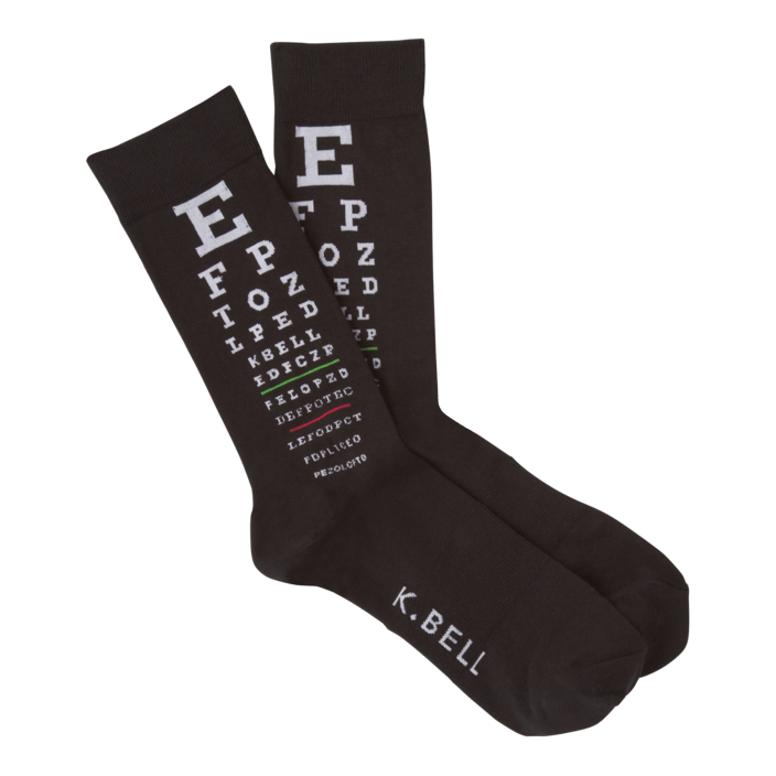 Eye Chart Men's Crew Socks - Johns Crazy Socks