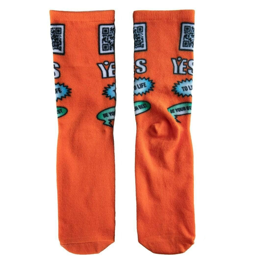 Microsoft "YES" Charity Sock - Orange - Johns Crazy Socks
