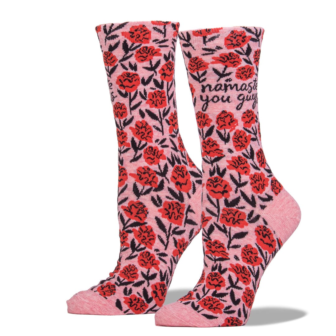 Namaste Women's Crew Sock - Pink - Johns Crazy Socks