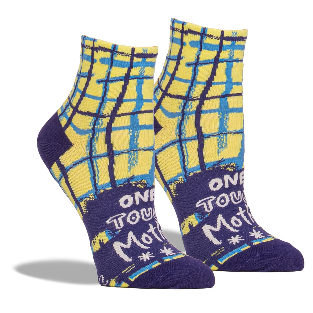 One Tough Mother Socks Women's Ankle Sock - Yellow - Johns Crazy Socks