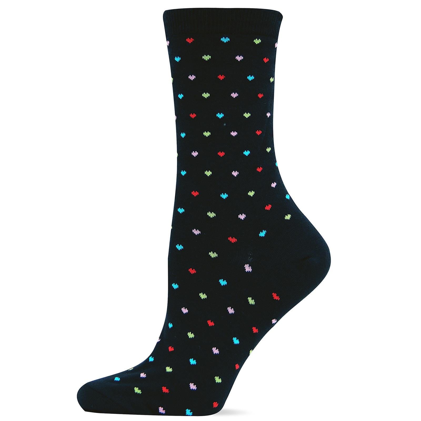 Pindot Hearts Socks Women's Crew Sock