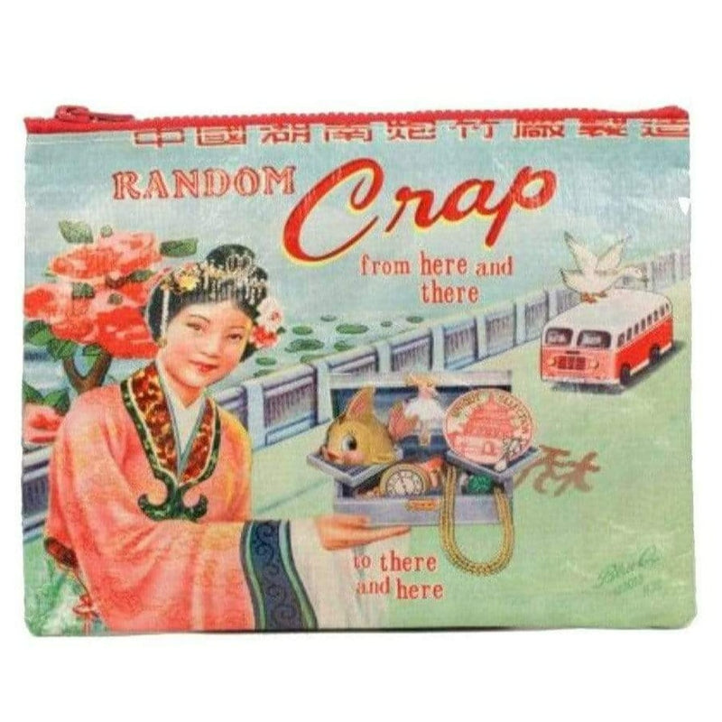 Random Crap Zipper Pouch - Green / Pink - John's Crazy Socks