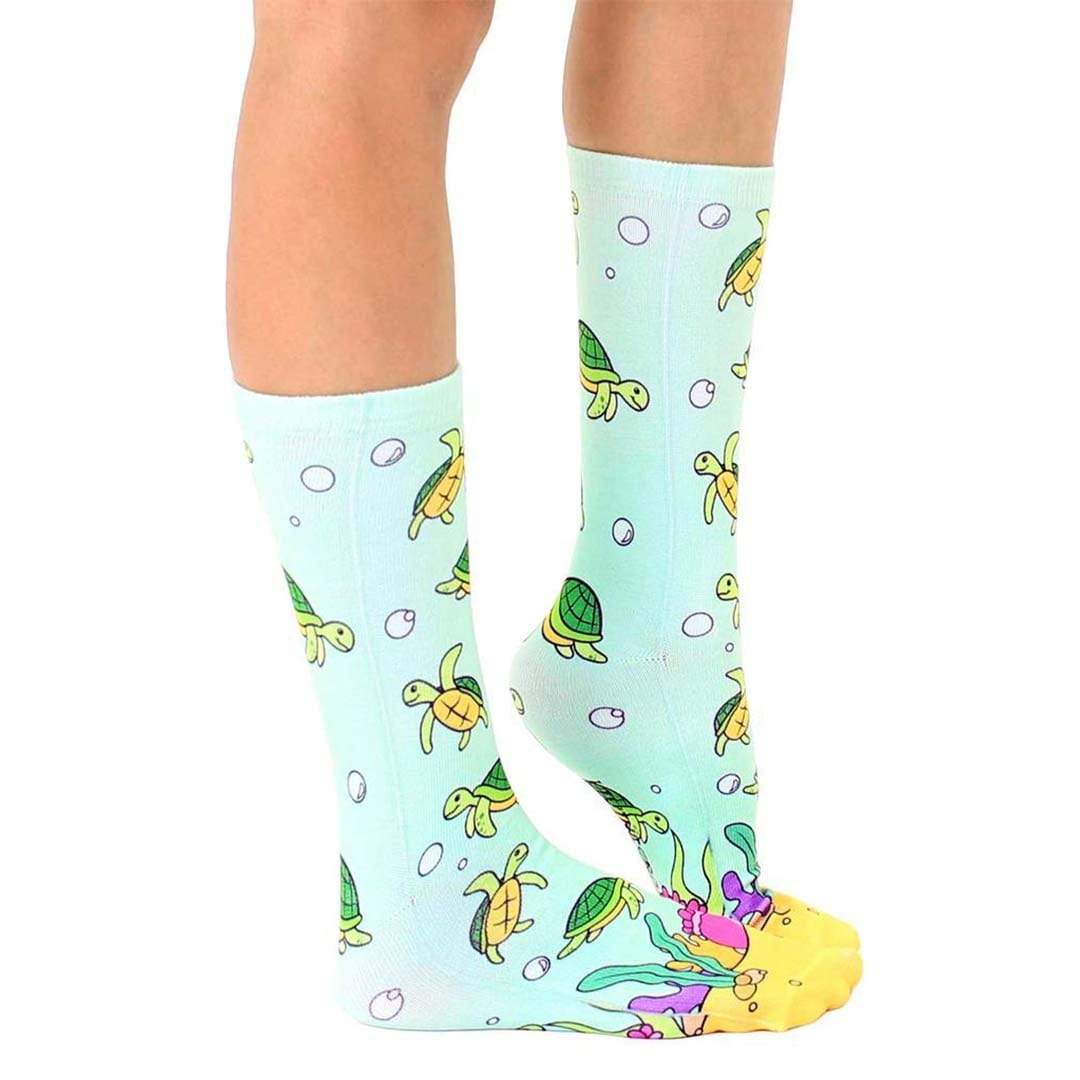 Sea Turtle Crew Sock - Green - Johns Crazy Socks