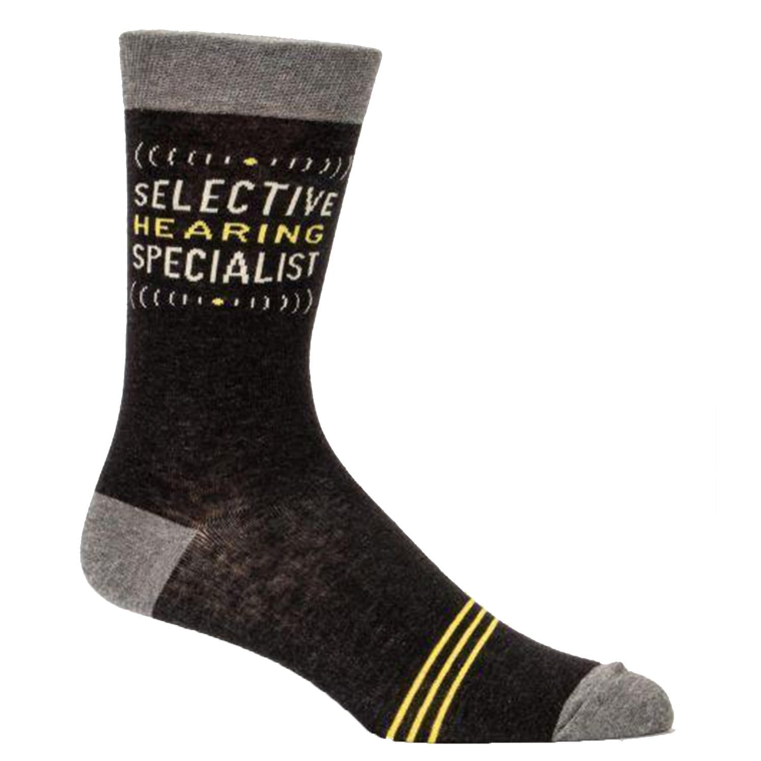 Selective Hearing Specialist Socks - Crew Socks for Men - Johns Crazy Socks