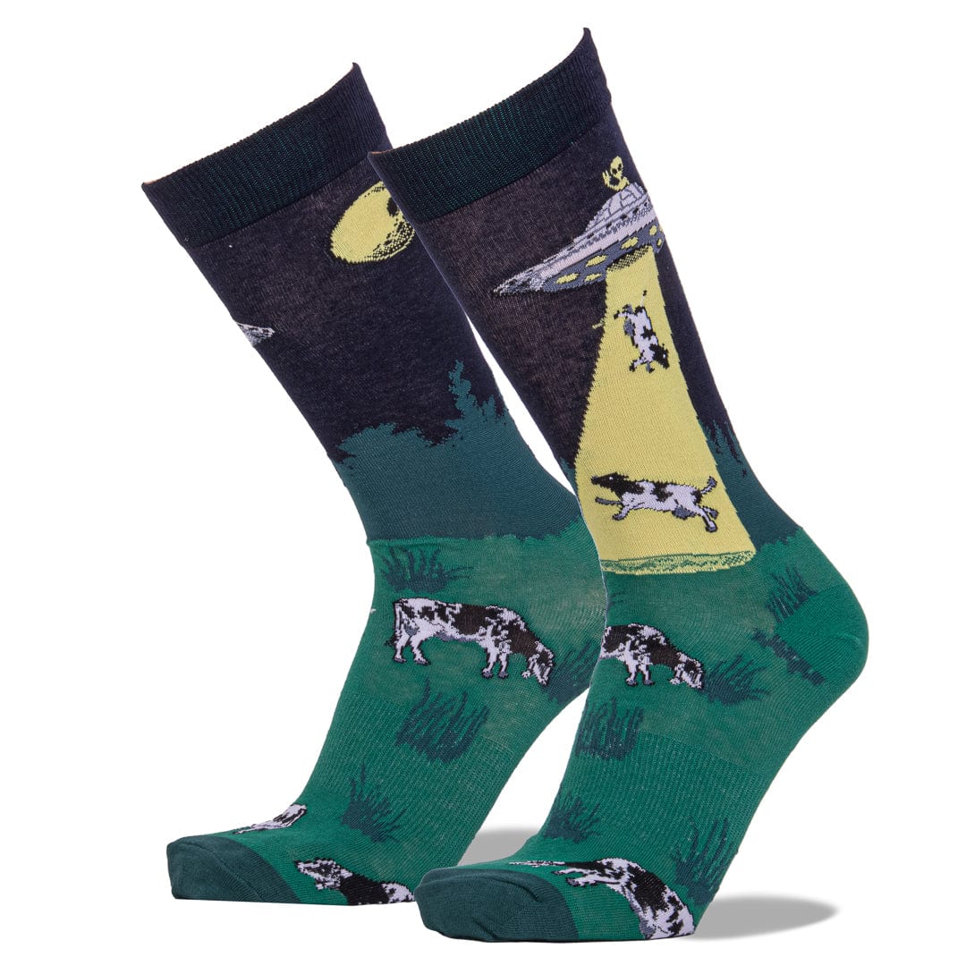UFO Abduction Men's Crew Socks - Johns Crazy Socks