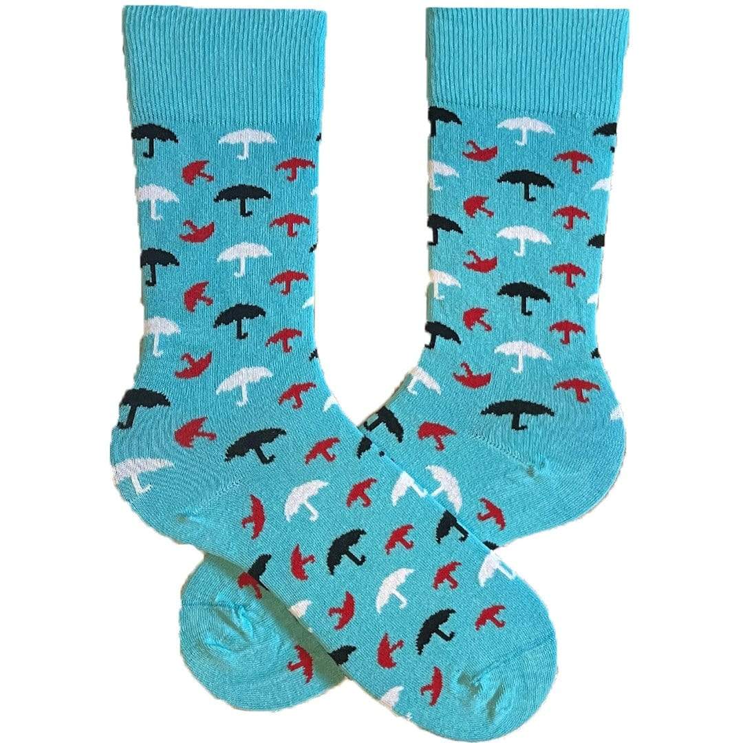 Umbrella Crew Socks - Blue / Children - Johns Crazy Socks