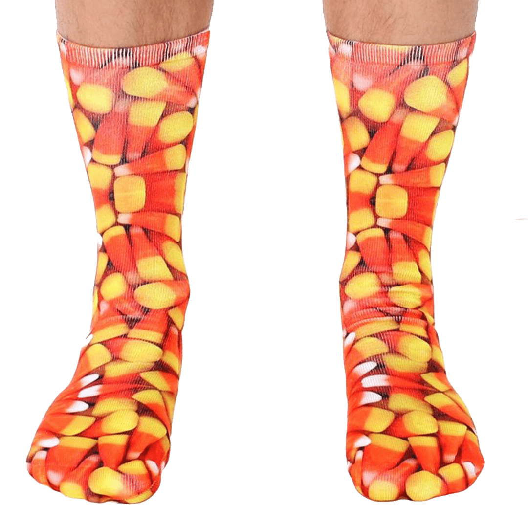Candy Corn Unisex Crew Socks - Johns Crazy Socks