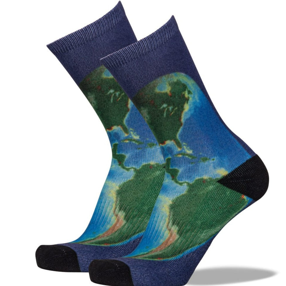 Earth Globe Crew Socks - Johns Crazy Socks