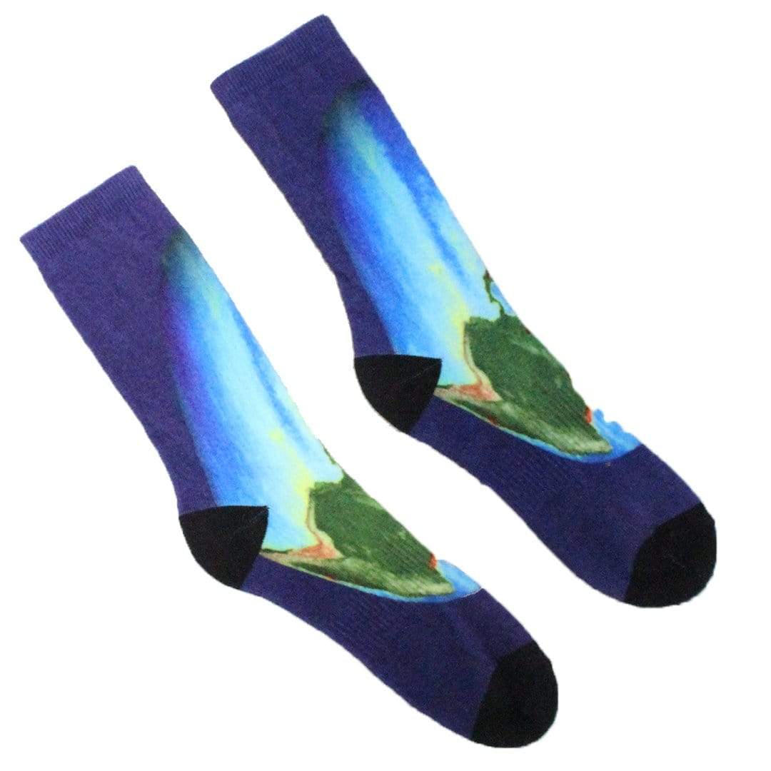 Earth Globe Crew Socks - Johns Crazy Socks