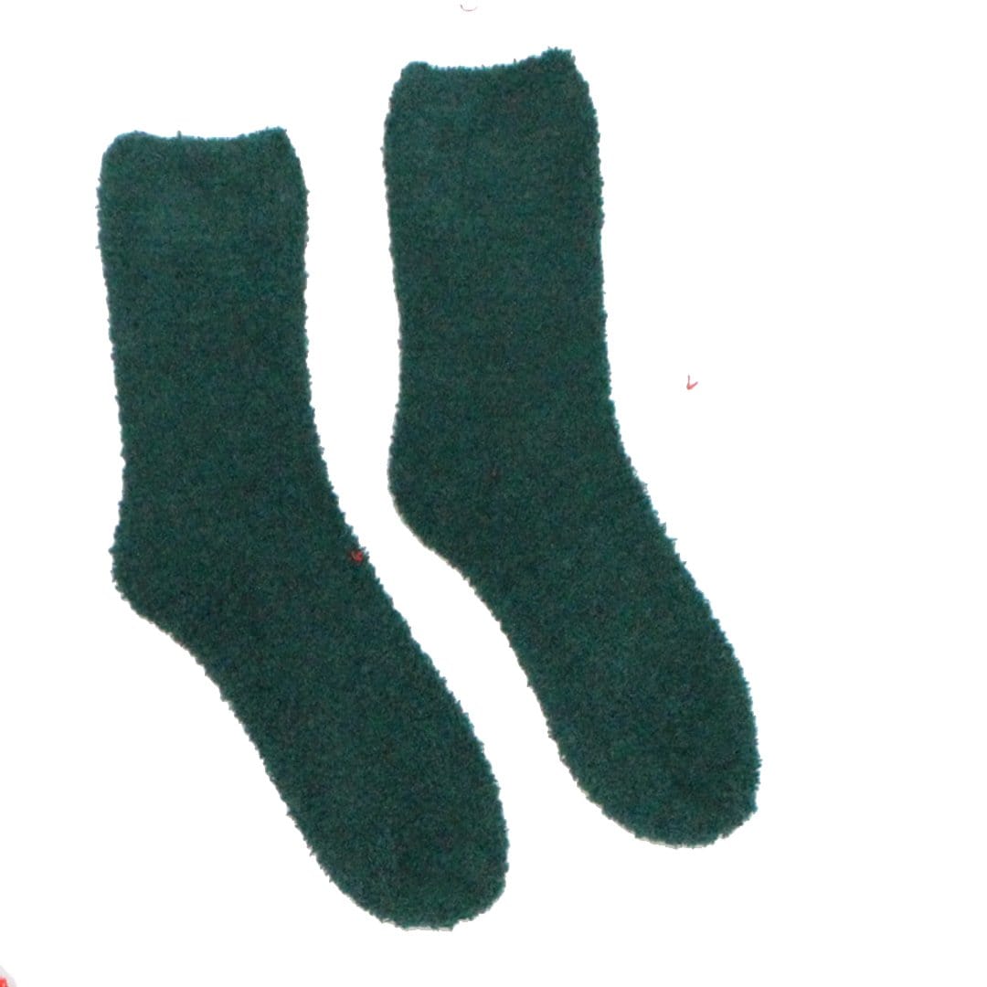 Solid Color Fuzzy Socks - Crew Socks for Women - Johns Crazy Socks