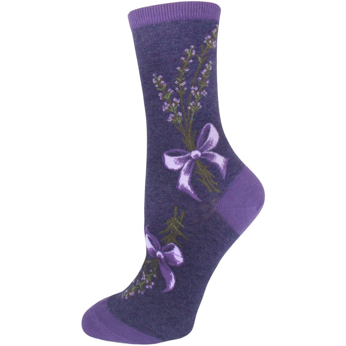 Lavender Harvest Socks -- Crew Socks for Women - Johns Crazy Socks