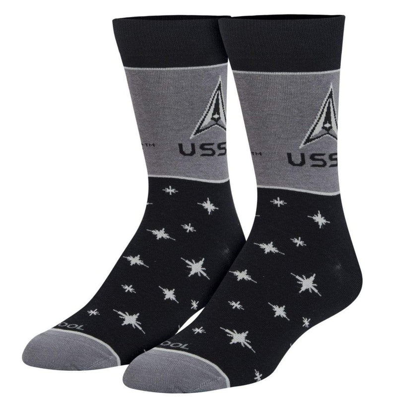 US Space Force Men's Crew Sock - Black - Johns Crazy Socks